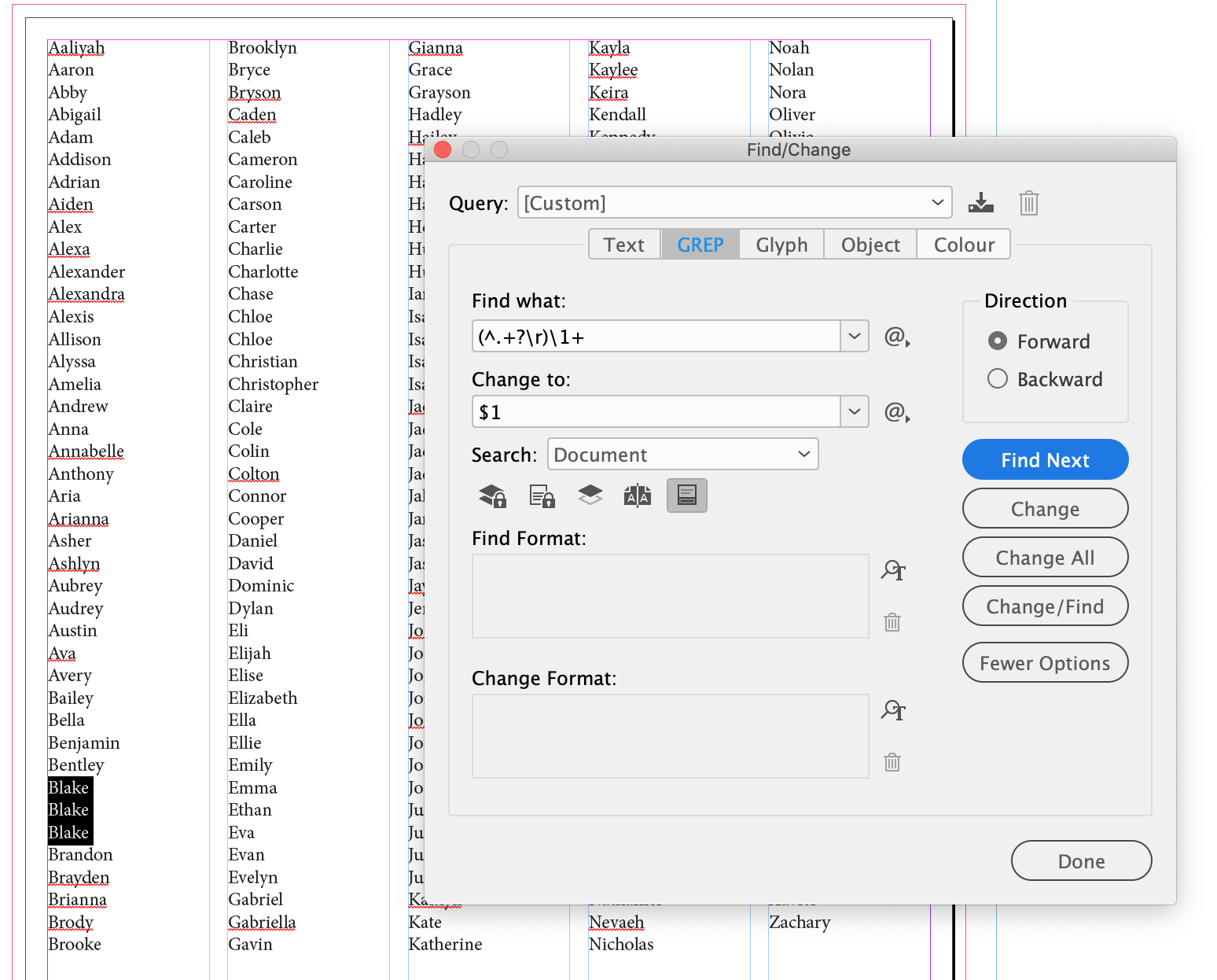 Highlighting the benefit of GREP… literally – Colecandoo!